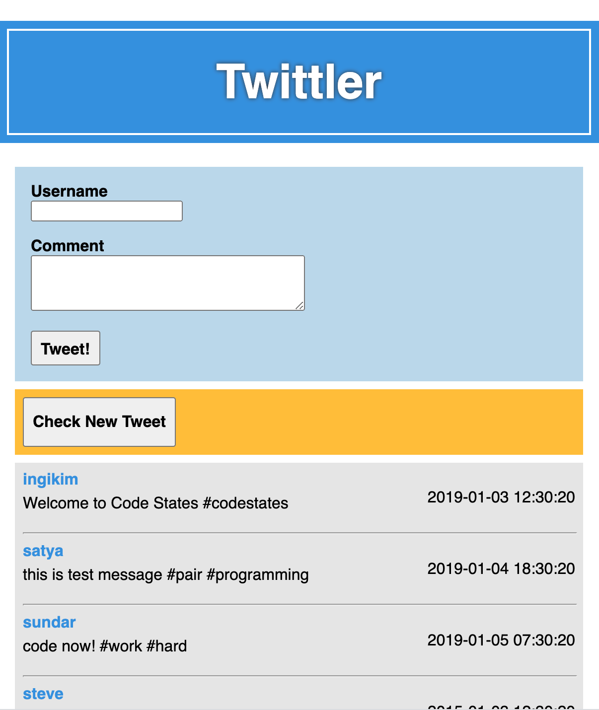 Twittler Project. index.html | by Soyoung Chung | Medium