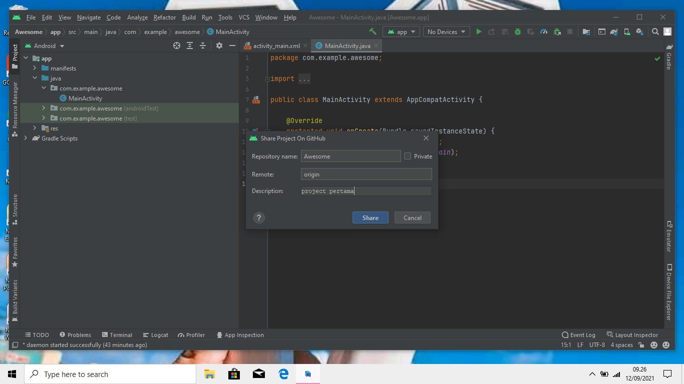 Cara menambahkan project android studio ke Github | by Malikakjc03 | Medium