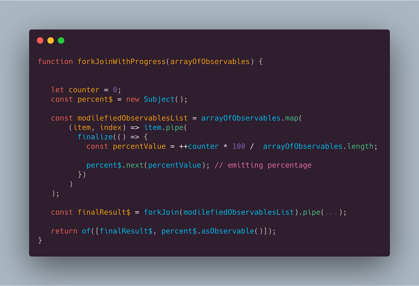 RxJS recipes: ‘forkJoin’ with the progress of completion for bulk network requests in Angular ...
