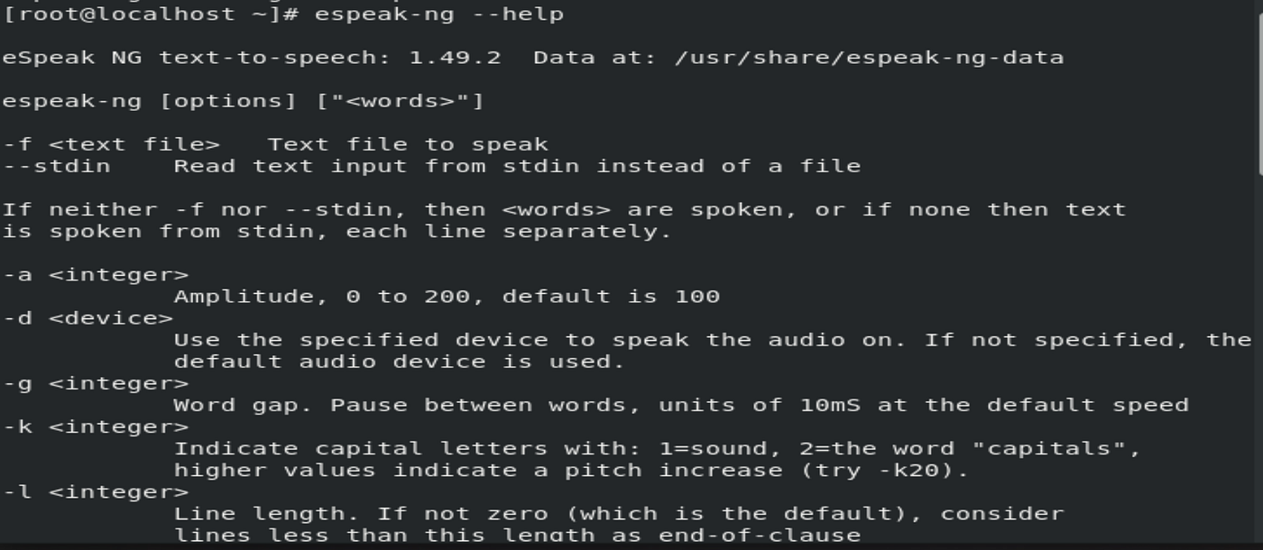 espeak-ng command in Linux. What is espeak-ng? | by Riddhi Jani | Medium
