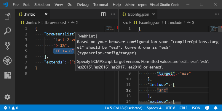 Getting hints from Visual Studio Code | by Tony Ross | webhint | Medium