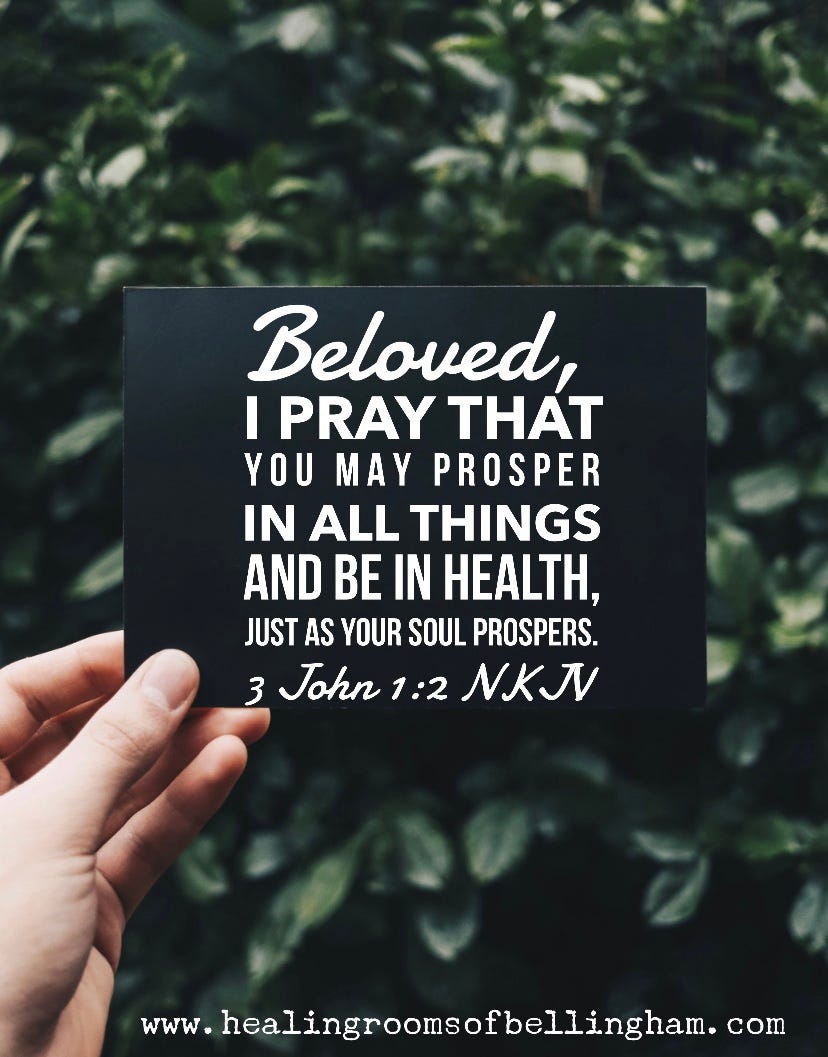 Beloved, I pray that you may prosper in all things and be in health ...
