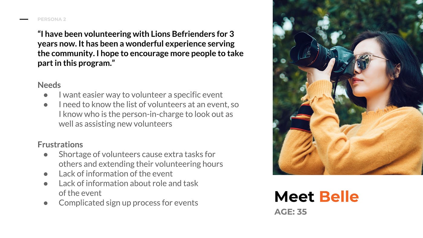Lions Befriender | A UX Case Study | by Lily Clare Soh | Medium