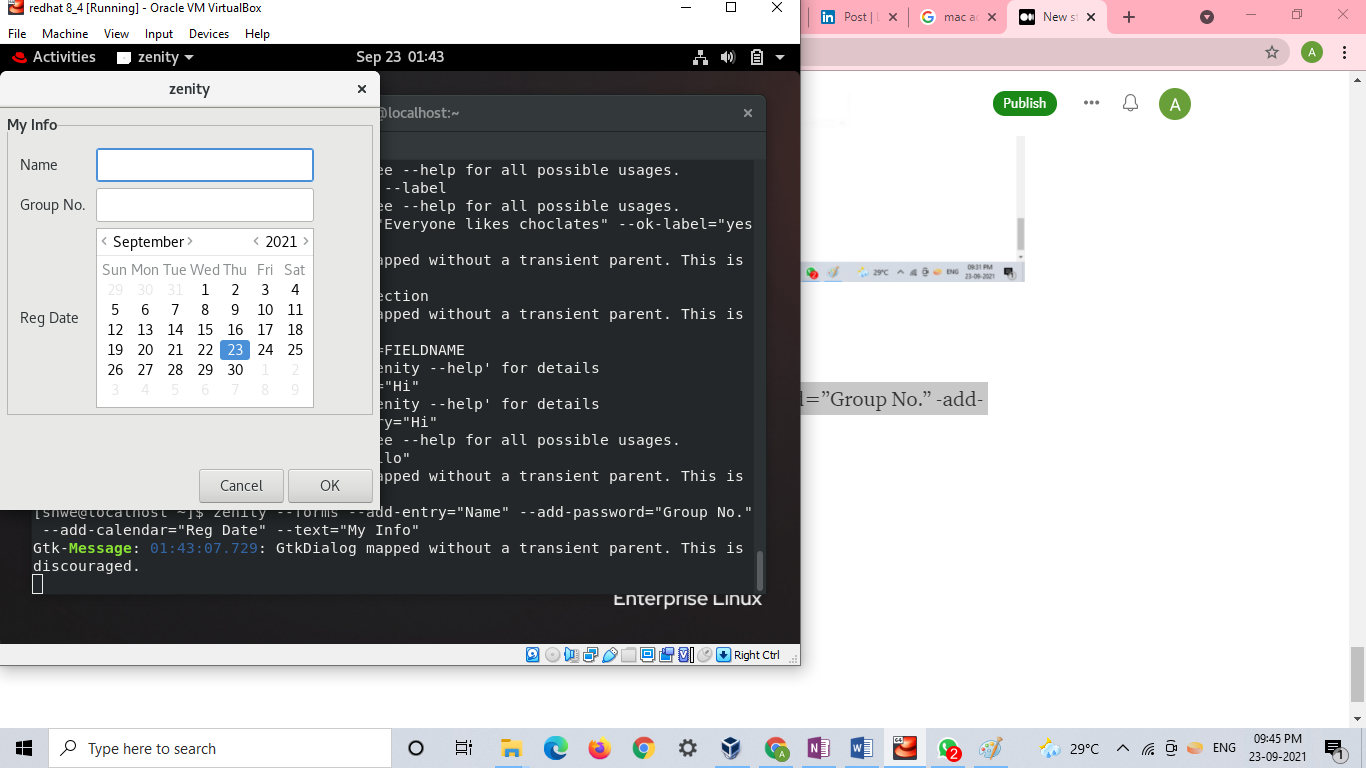 Zenity commands. Zenity — Zenity is the program that… | by AJITHA B | Sep, 2021 | Medium