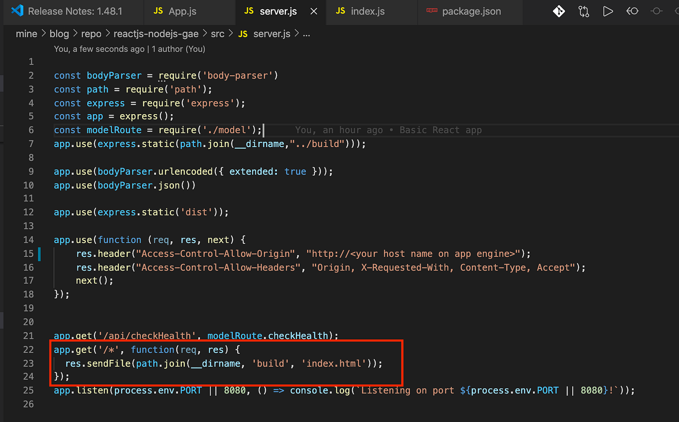Deploy Reactjs app with Nodejs server on Google App Engine | by Ajay kumar | Medium