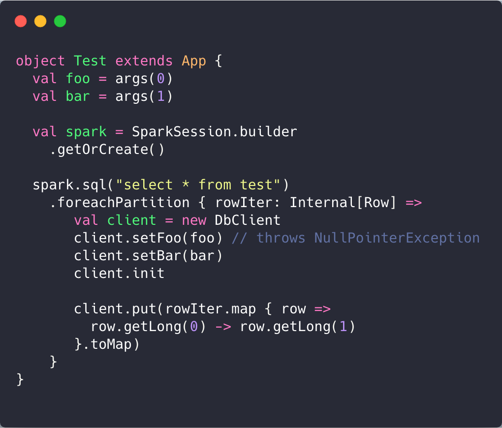 NPE from Spark App that extends scala.App | by Manu Zhang | Medium