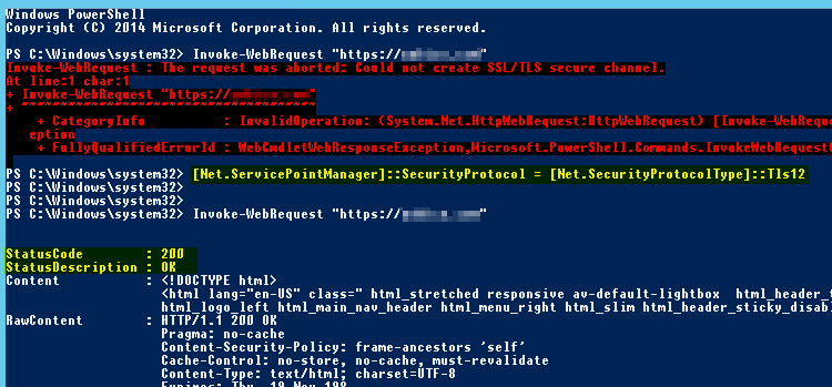 Quicktip: Force Invoke-WebRequest to use TLS v1.2 | by Luiz Eduardo Garcia | Medium