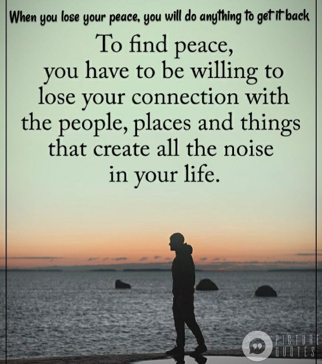 When you lose your peace, you will do anything to get it back | by ...