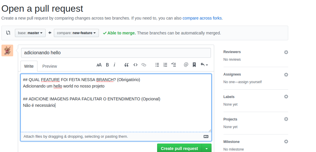 Criando um template para Pull-Request nos projetos | by Mateus | Medium