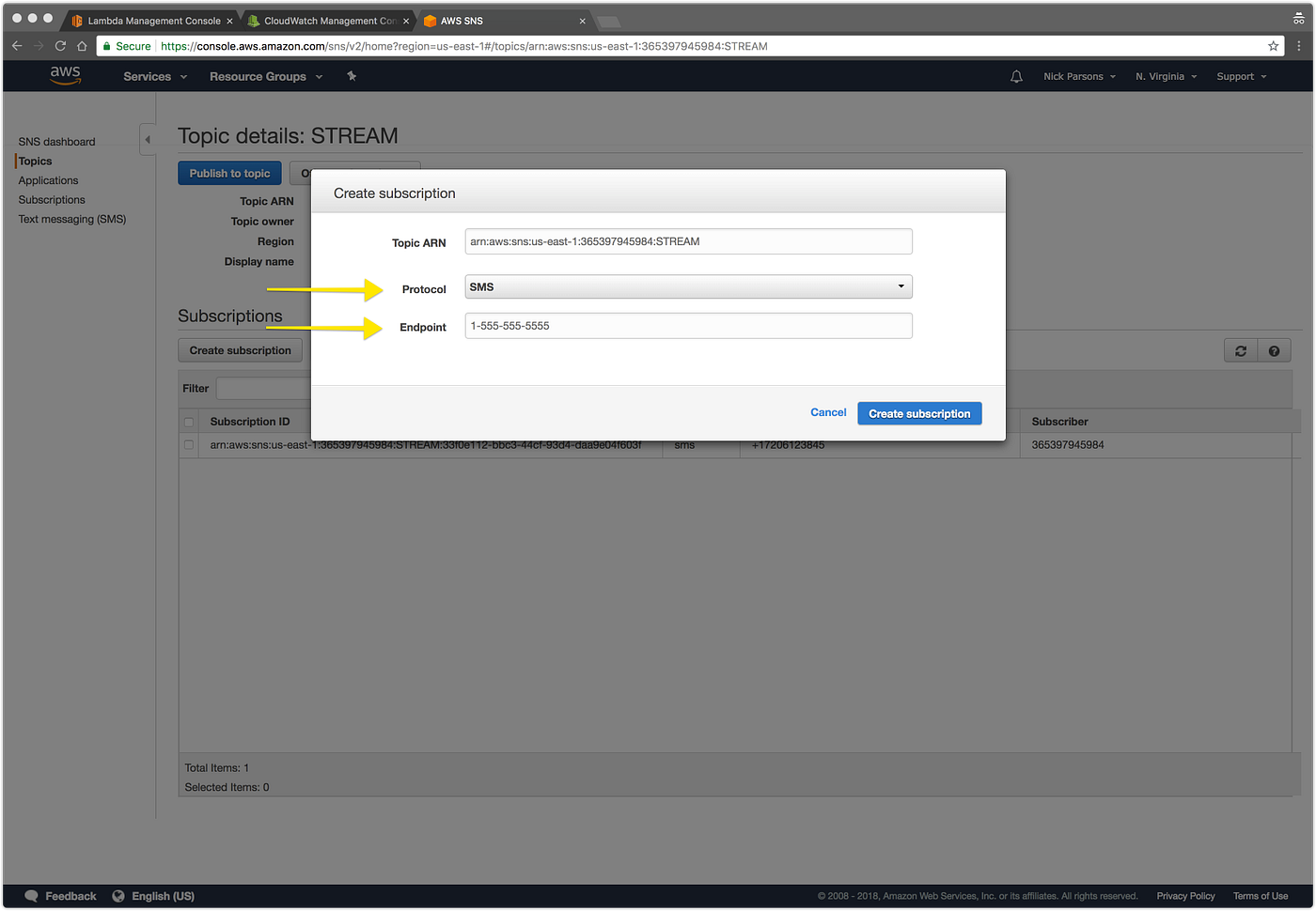 Using the Stream Real-Time Firehose with AWS SQS, Lambda, and SNS | by Nick Parsons | HackerNoon ...