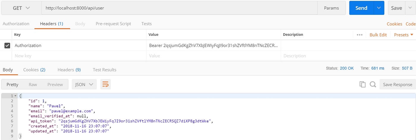Simple API Token auth system in Laravel | by Paweł Mieleszkiewicz | Medium