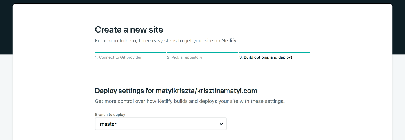 How to deploy a website to Netlify | by Kriszta Matyi | the codelog | Medium