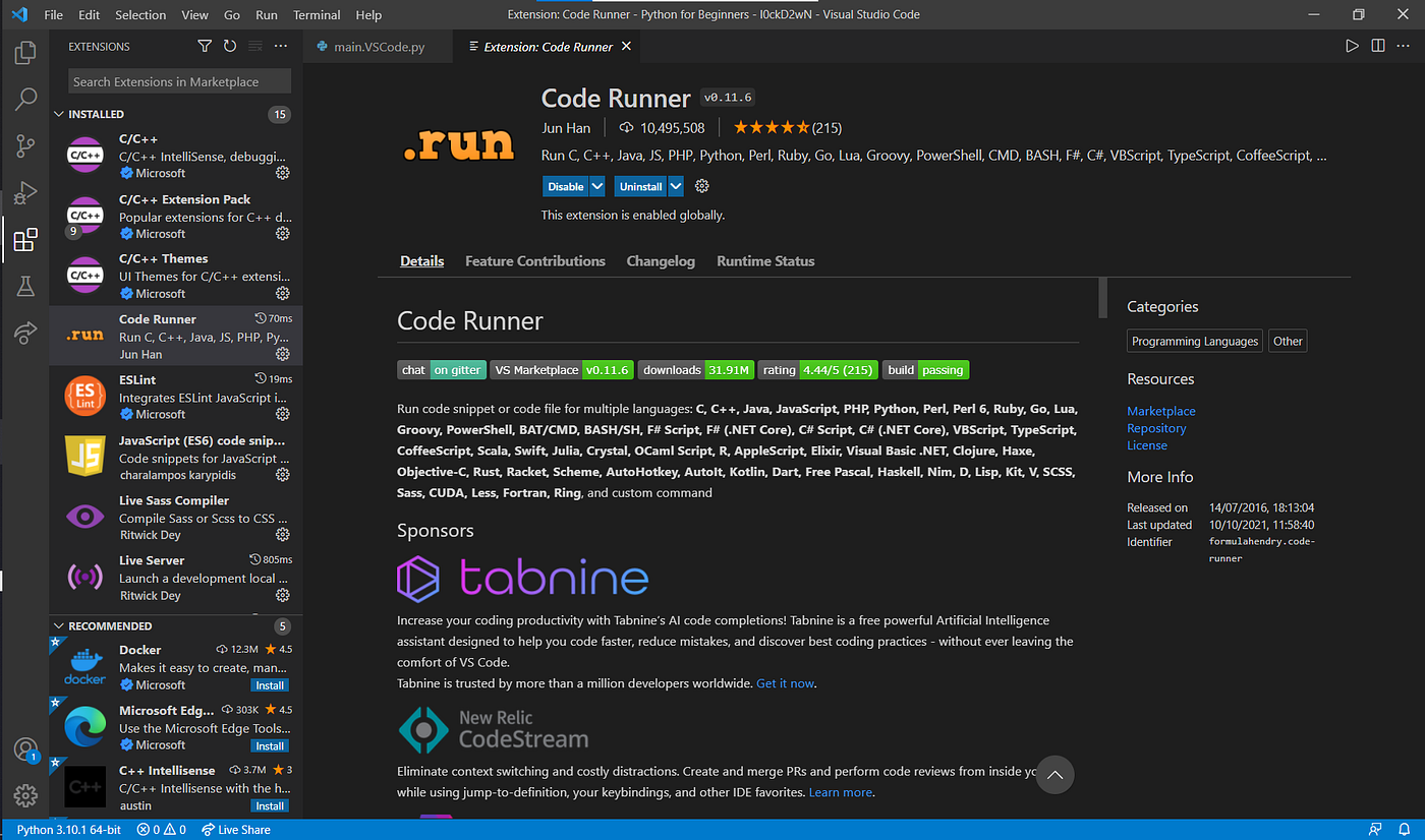 code with #1.2 Installing a Code Editor (IDE) — Python for Beginners ...
