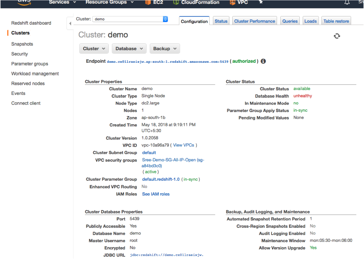 AWS Redshift — A Tiny Demo via Console and AWS CLI | by Sreeprakash ...