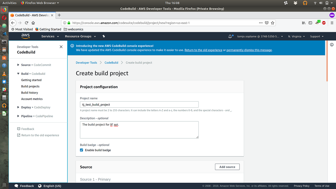Setup Your GitHub Project On AWS CodeBuild | by TJ Soptame | Medium