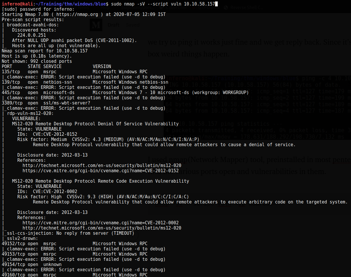[THM] Blue Writeup. Introduction | by Inferno Marvelous | Medium