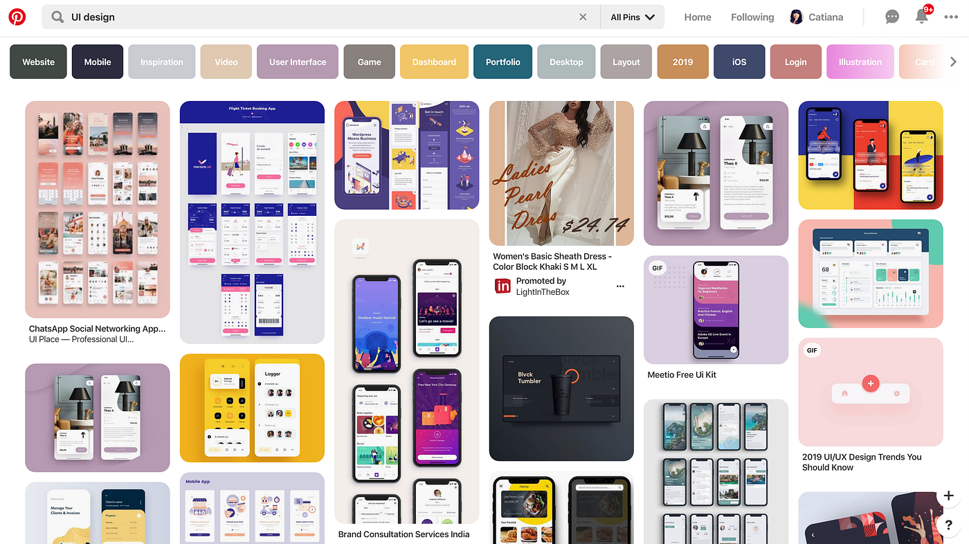 Pinterest’s patterns and user flows — a UX analysis | by Catiana Munoz ...