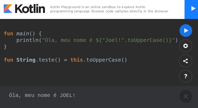 Conhecendo o Kotlin Playground. O site Kotlin Playground, é um editor… | by Joel Amálio | Medium
