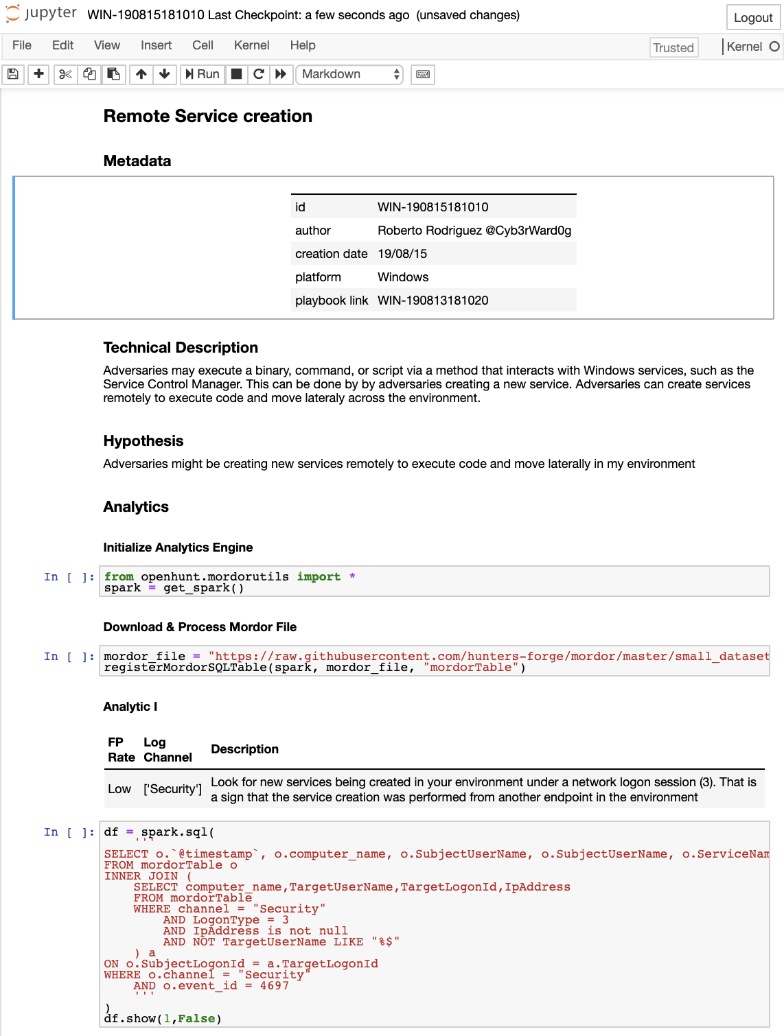 Writing an Interactive Book 📖 over the Threat Hunter Playbook 🏹 with ...