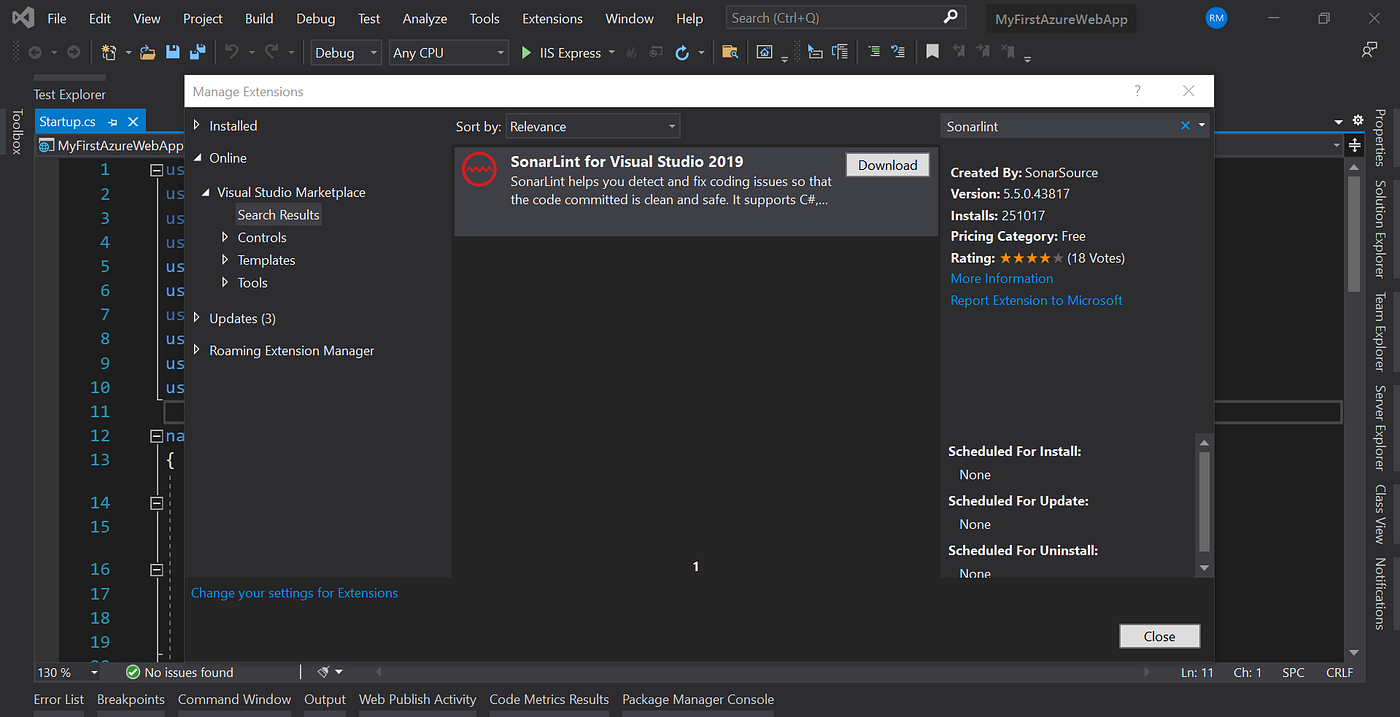 SonarLint — Free Code Quality Extension for Visual Studio | by ...