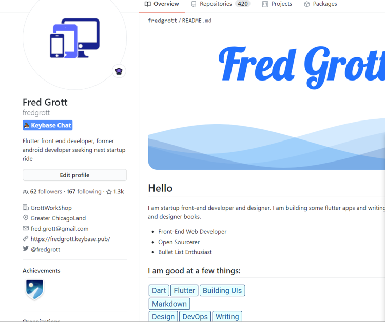 Geek Out Your GitHub Profile For Flutter Devs | by Fred Grott | Geek Culture | Medium