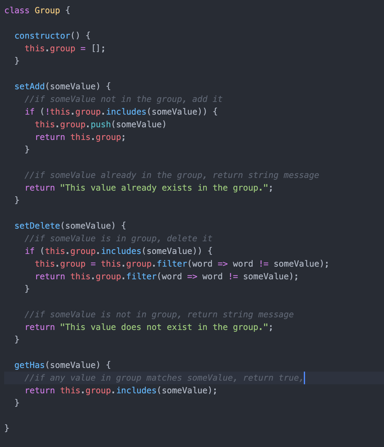 Eloquent Exercises: Groups | Eloquent Javascript, Chapter 6 | by Dan Eder | The Command Line ...