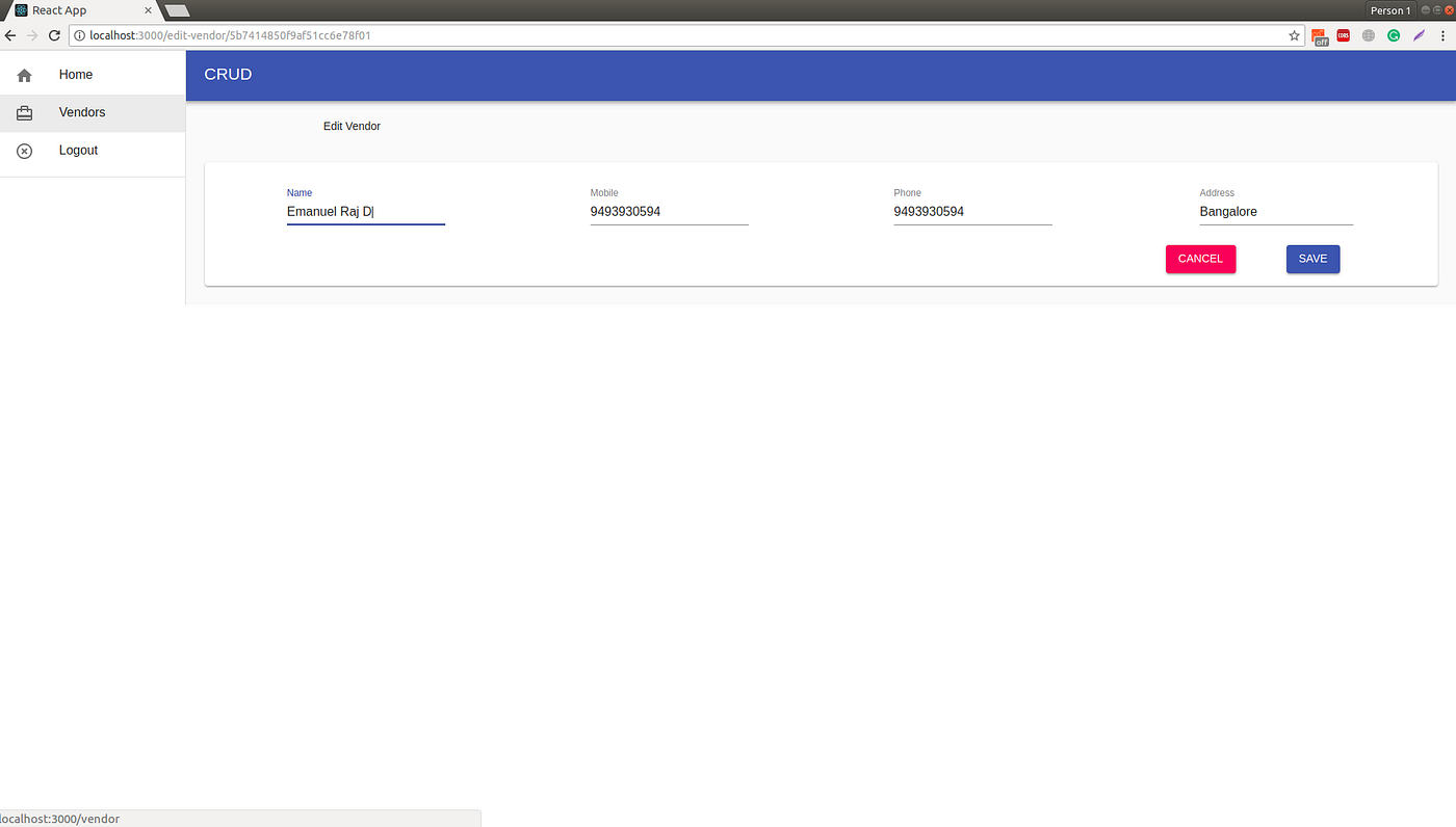A Simple Crud Application On React Redux Axios Nodejs Rest Api Mongodb — Part Ii By