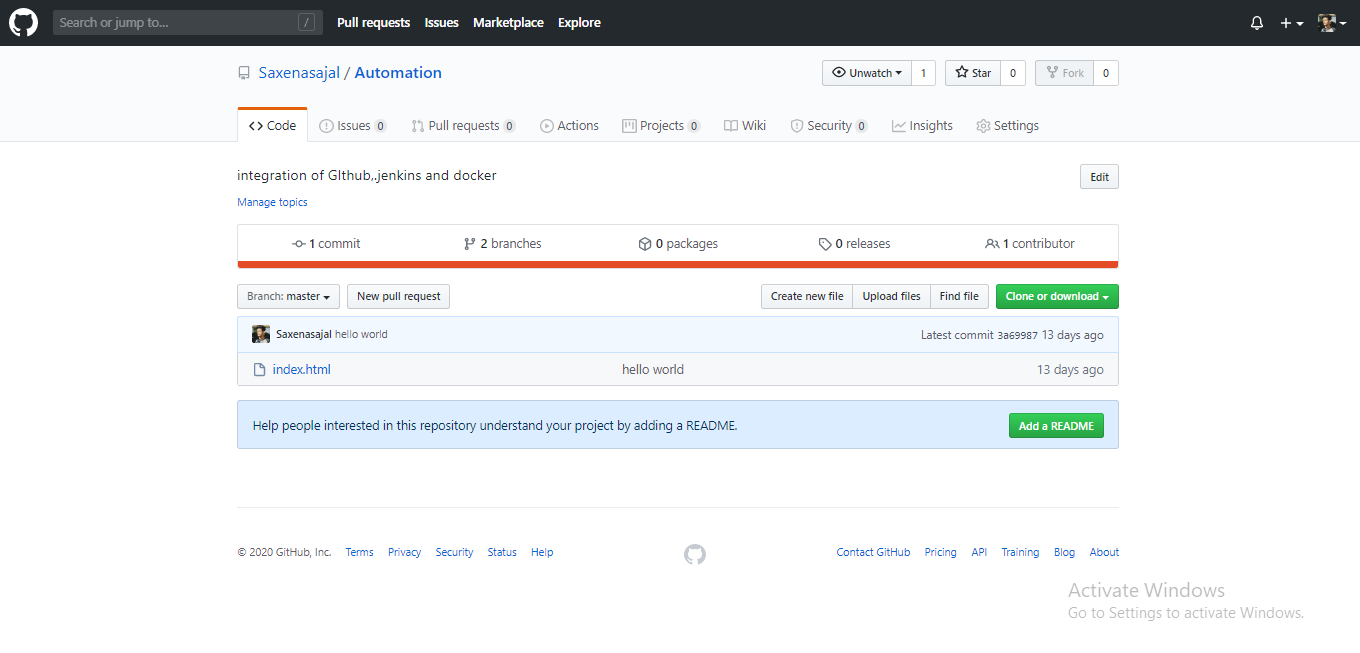 Integration of GitHub,Jenkins and Docker with different branches{Master ...