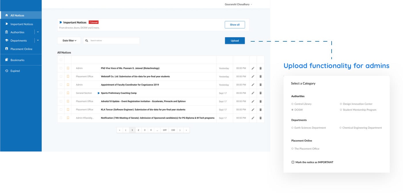 Designing a college campus-based Noticeboard Web app | by Gouranshi ...