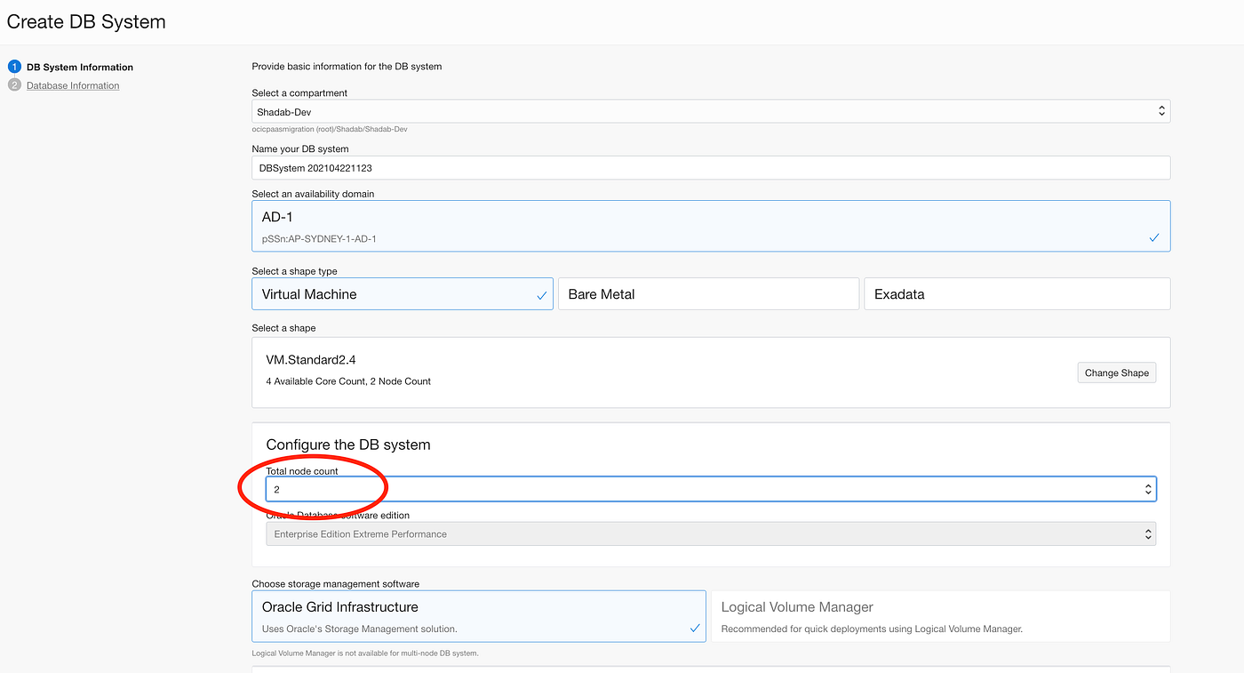 Migrate an On-Premise Two-node Oracle RAC DB to Oracle Cloud Infrastructure RAC DB using OCI ...