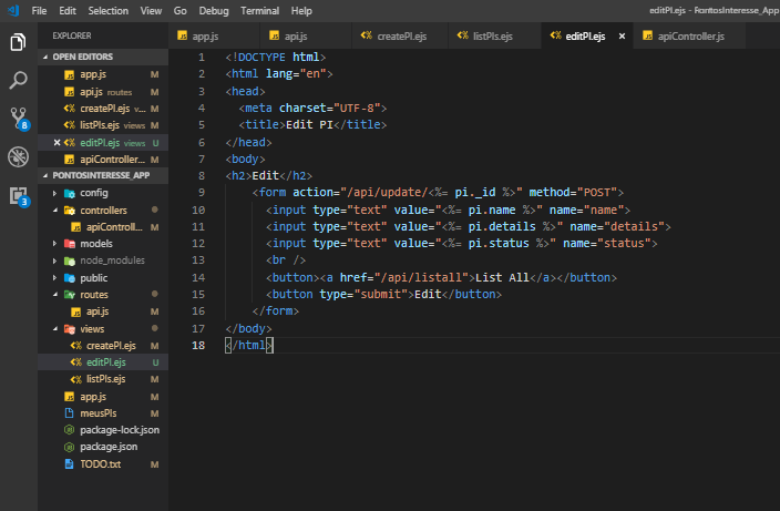 Criar uma app REST API com CRUD + Node.js + MongoDB + EJS | by Nuno Filipe | Medium