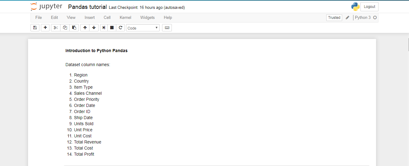Introduction to Pandas library. Pandas is a great Python library to ...