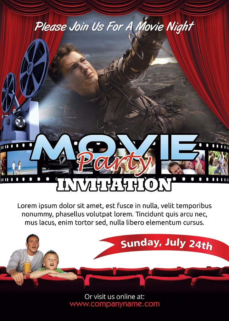 Movie Party Flyer Template (Photoshop Version) | by Barrett.alvin ...