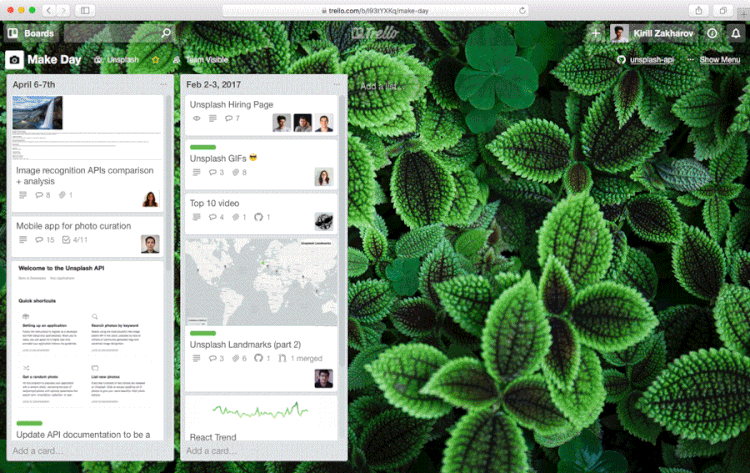 Unsplash partners with Trello to add photos as backgrounds | by ...