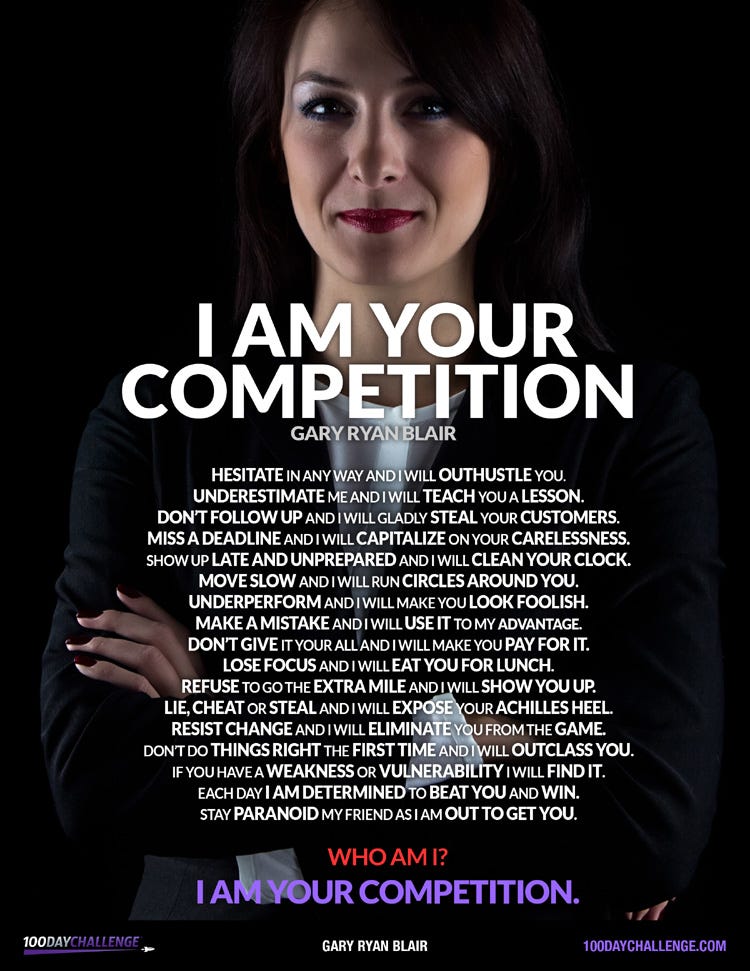I AM YOUR COMPETITION. Don’t Ever Underestimate Me | by Gary Ryan Blair ...