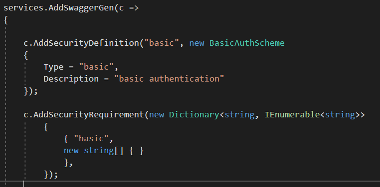 Basic Authentication in Swashbuckle.AspNetCore 5.0 | by Thiago Miranda | Medium