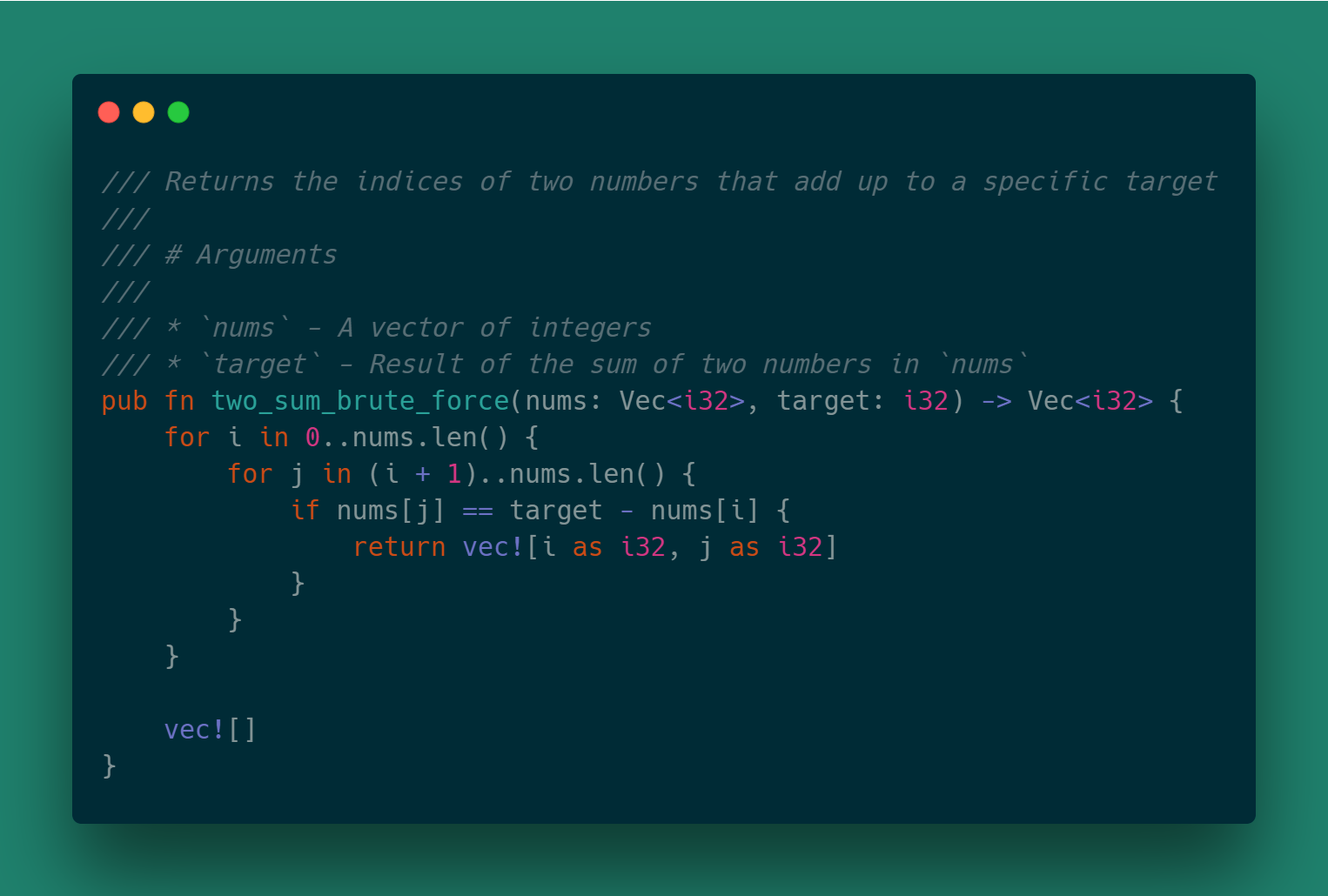 Leetcode Problems With Rust Two Sum
