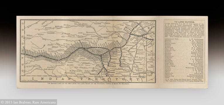 A Rare 1880s Kansas Railroad Pocket Map | by Ian Brabner | Rare ...