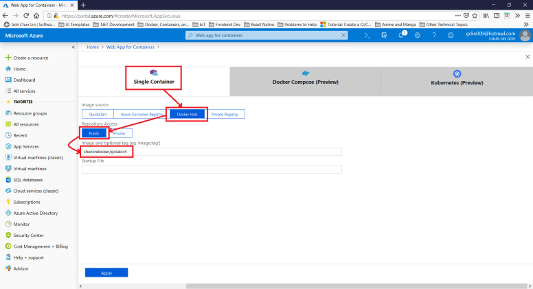 Containerize Golang Code And Deploy To Azure Web App 