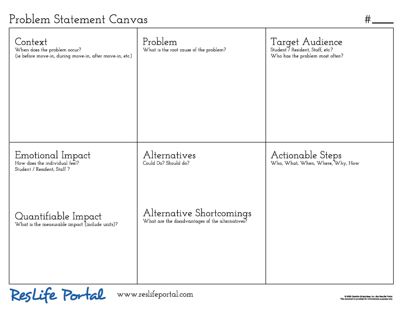 Problem Statement Canvas. This is a free resource to help higher… | by ...