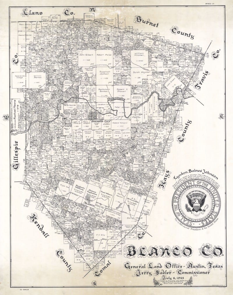 Celebrating LBJ’s Birthday with a Map of Blanco County | by Texas ...
