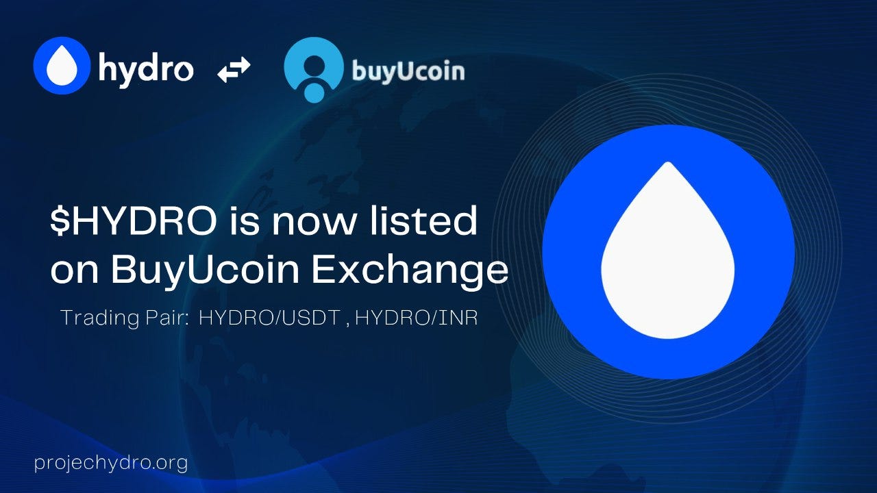 HYDRO listed on BuyUCoin Exchange