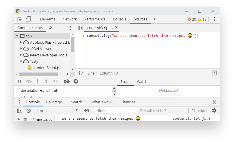 chrome extensions tutorial content scripts