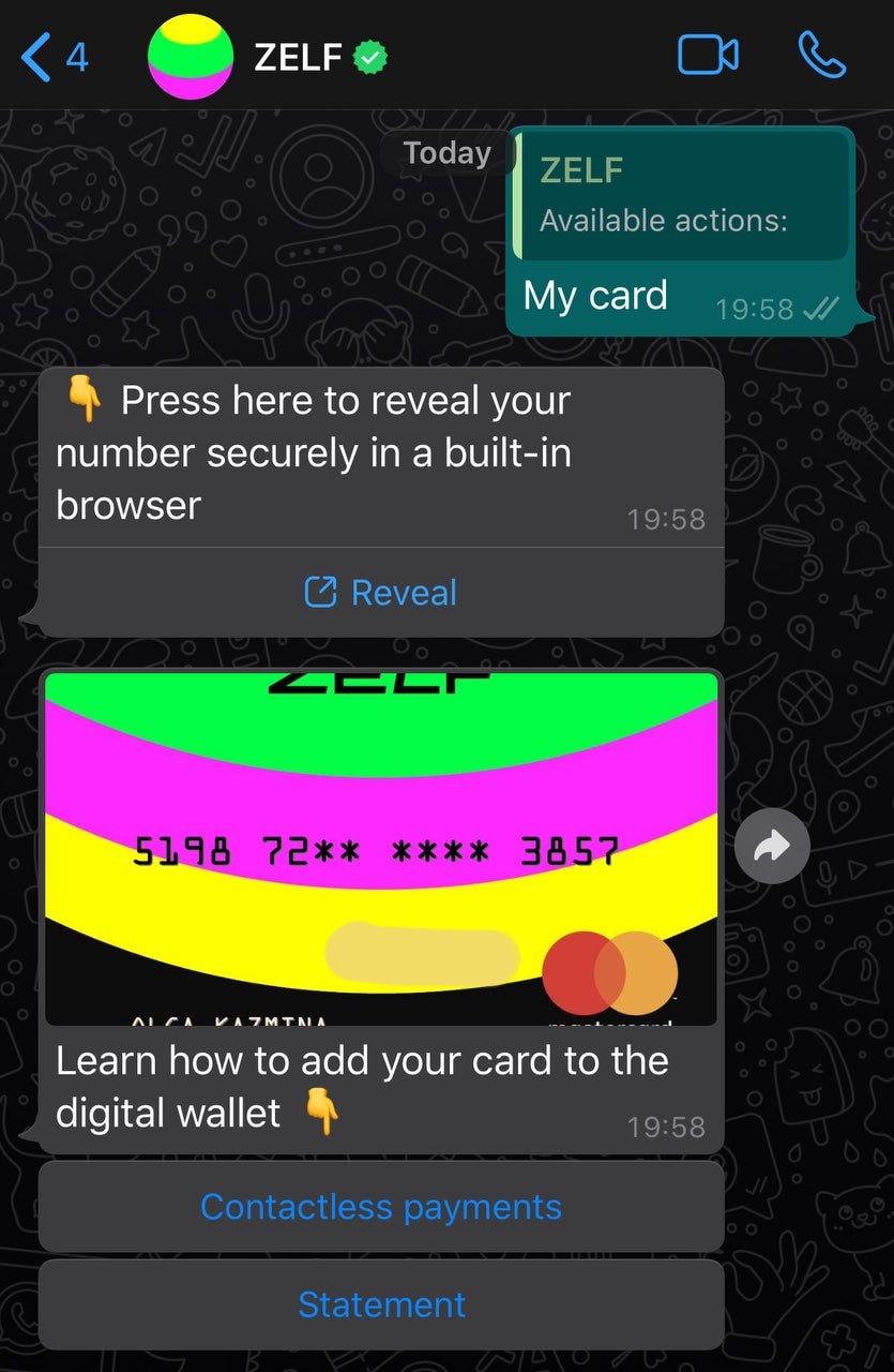 ZELF Update: banking buttons in WhatsApp and new menu structure | by ...