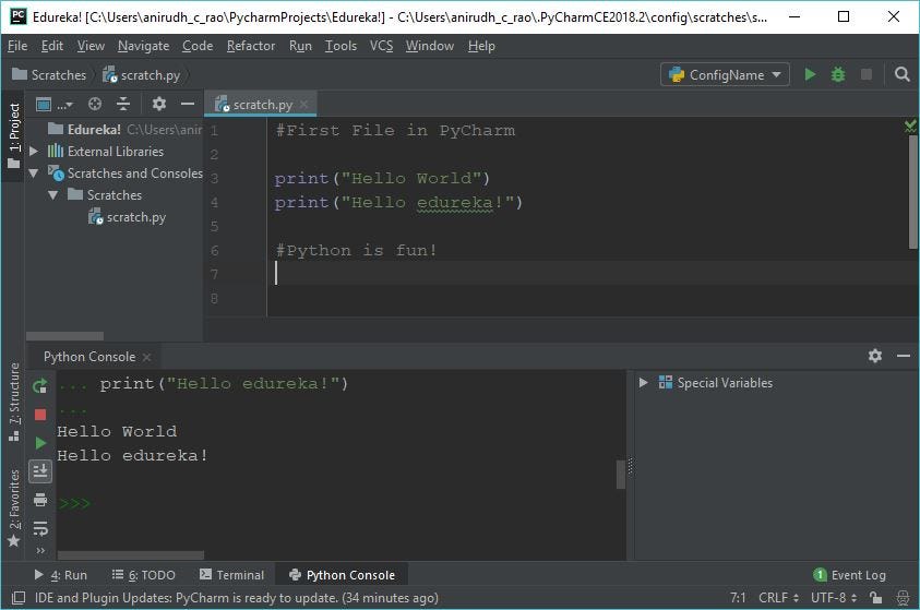 PyCharm Tutorial — A Beginner’s Guide To Write Python Code In PyCharm ...