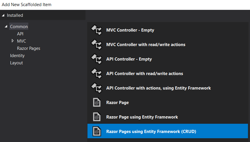 Getting Started With Asp Core Entity Framework Core And Razor Pages