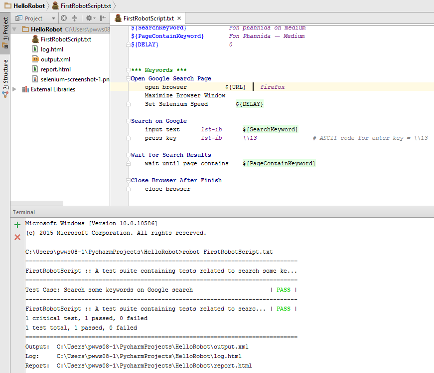 Automated Testing — 101 — เริ่มต้นเขียน Robot Script