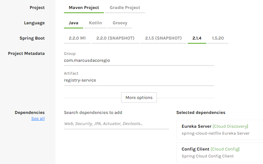 Microservices with Spring Boot and Spring Cloud. From config server to OAuth2 server (without ...