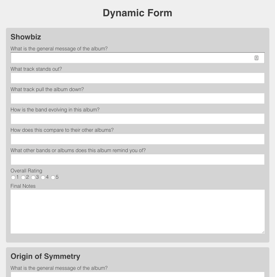 Large Dynamically Generated Forms in React — Part 1 | by Stuart ...