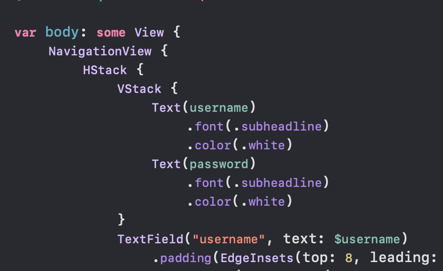 SwiftUI Forms & State — Login Form with TextFields, Modifiers, and State in Xcode 11. | by Max ...
